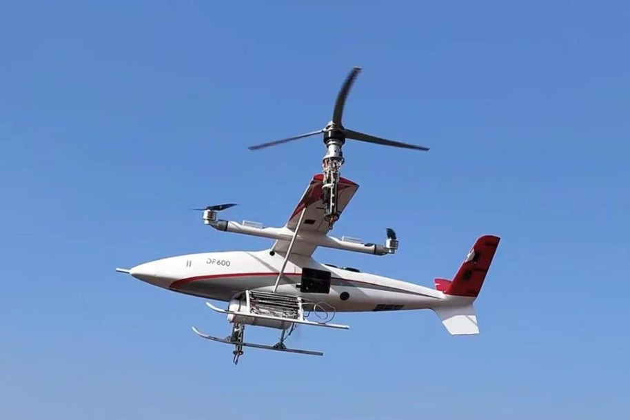 China's first ton-class liquid hydrogen VTOL drone takes flight | govt ...